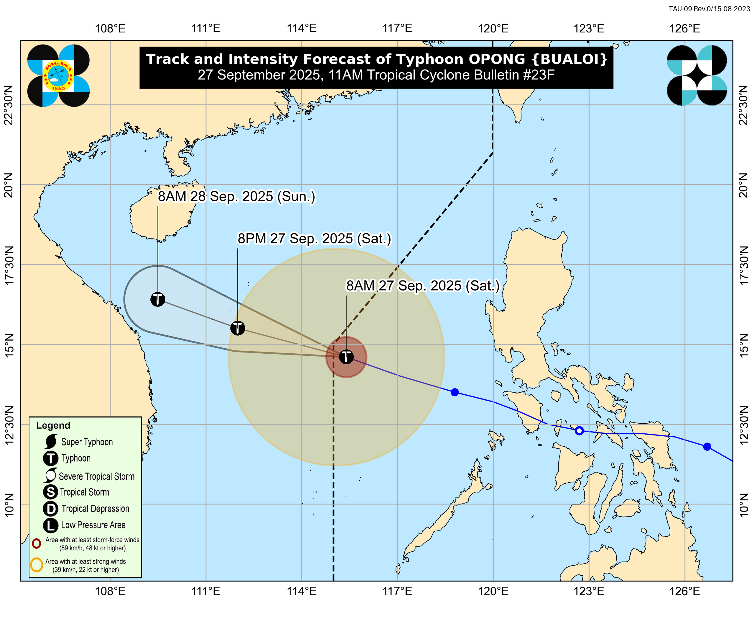 Typhoon Opong exits PAR, heads for Vietnam