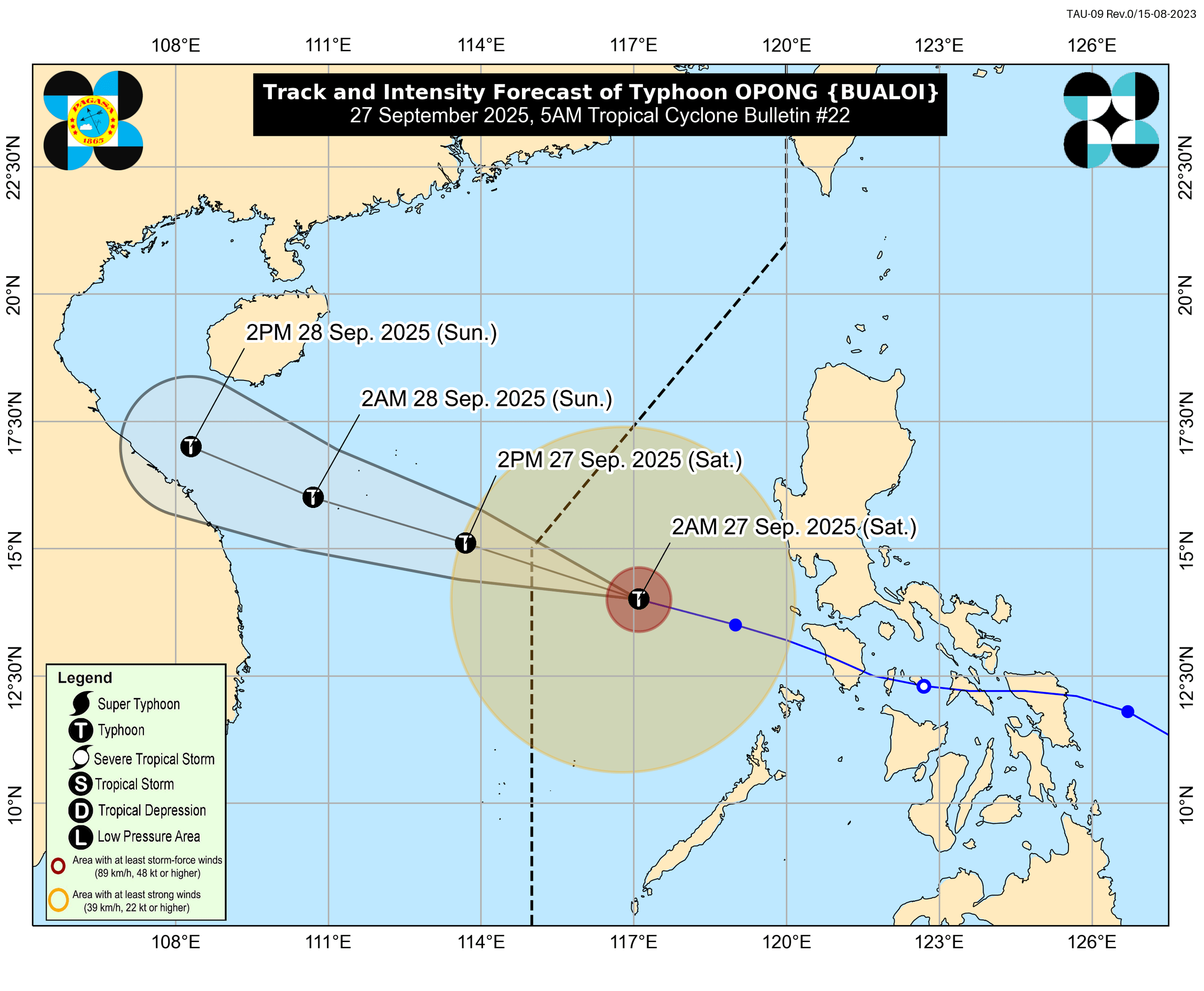 Opong re-intensifies into typhoon as it moves away from land