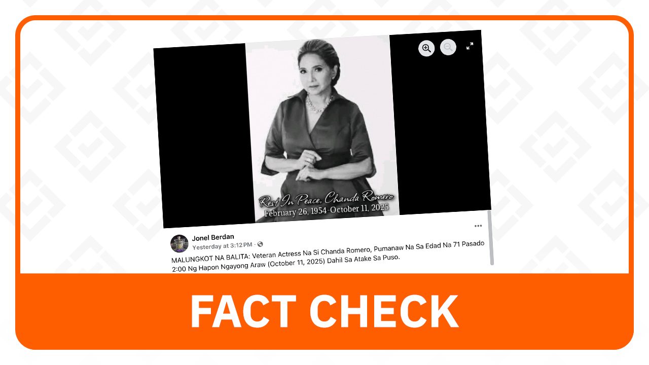 FACT CHECK: Chanda Romero is alive
