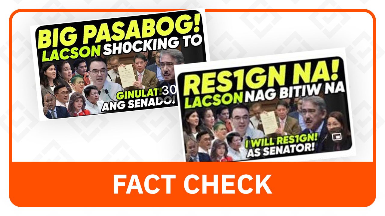 FACT CHECK: Lacson remains a senator, did not resign