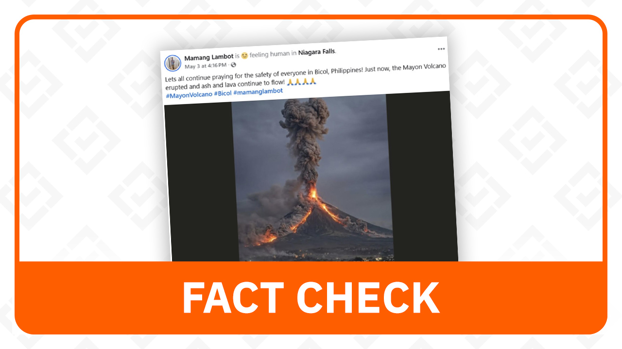 FACT CHECK: Viral photo of Mayon Volcano eruption is AI-generated