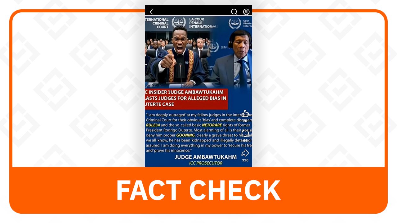 FACT CHECK: Quote card decrying 'bias' in Duterte case cites fake ICC judge