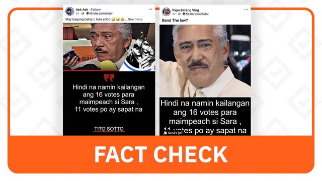 FACT CHECK: Sotto did not say 11 votes are enough to convict VP Sara