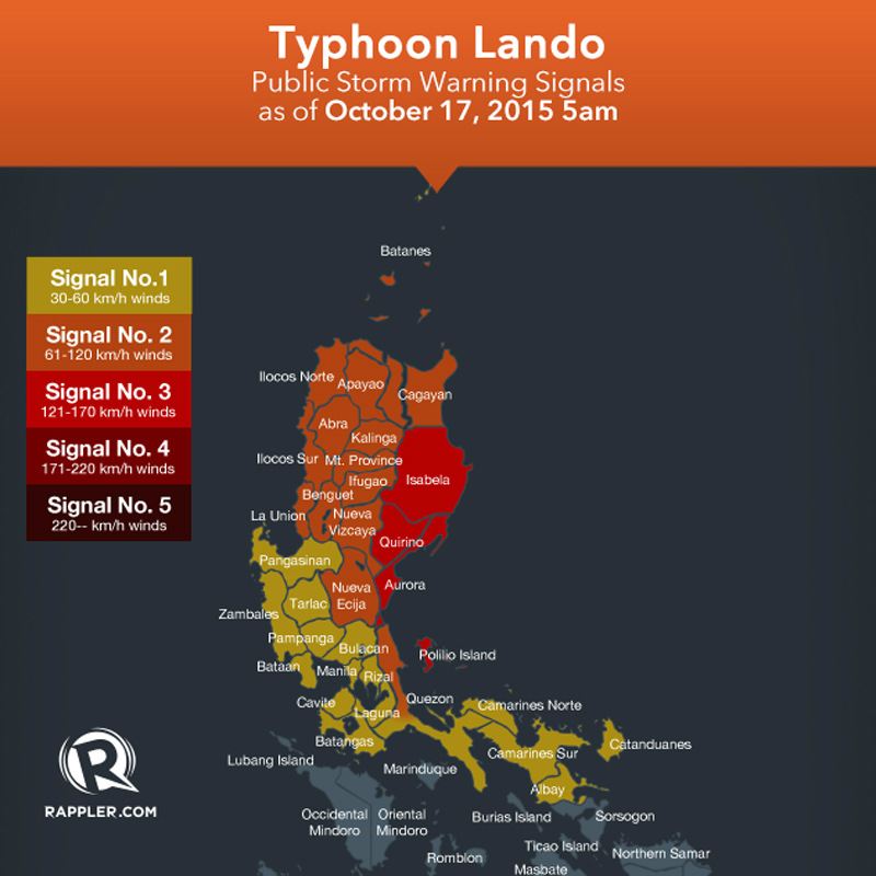 Typhoon Lando maintains strength; 4 areas under Signal No. 3